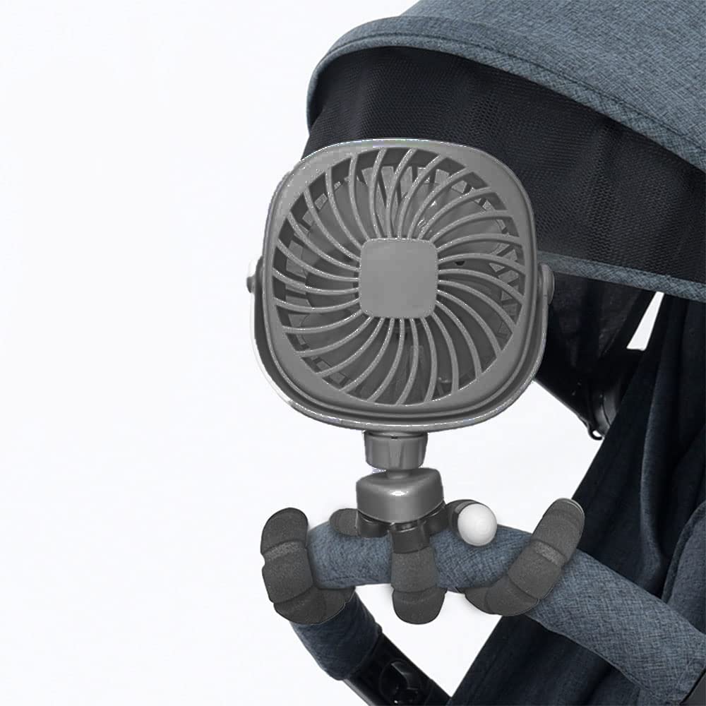 ceyoom Portable Stroller Fan, Mini Handheld USB Fan with Flexible Tripod Fix on Stroller, Battery Powered Personal Fans for Baby Stroller and Car Seat,Stroller Clip On Fan Travel Accessories