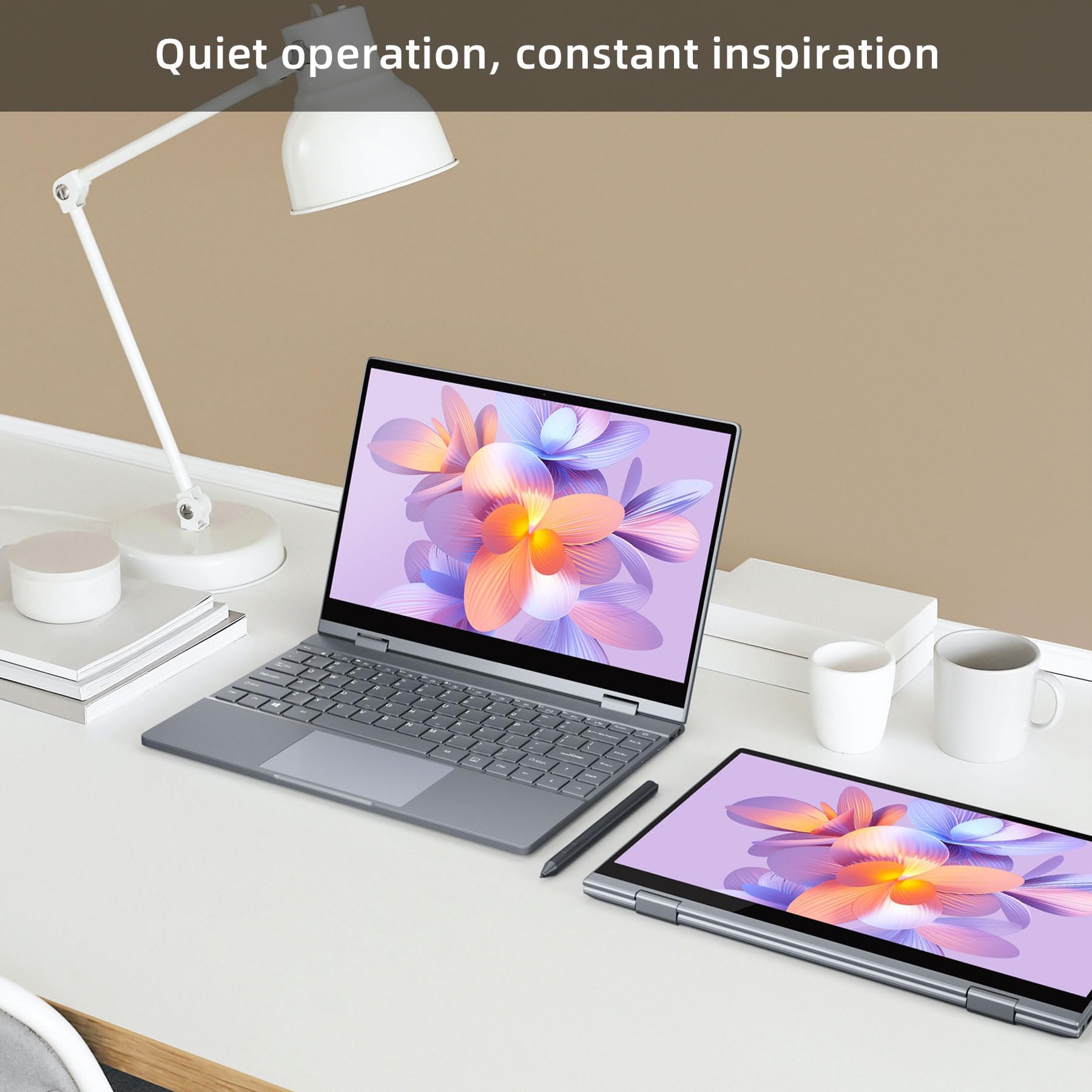Bmax Laptop 2 in 1 Touchscreen 13.3", 12GB DDR4 RAM 512GB SSD, Intel Celeron N5100 Quad Core Processor(up to 2.8GHz), Backlit Keyboard, FHD IPS, Thin Metal Body