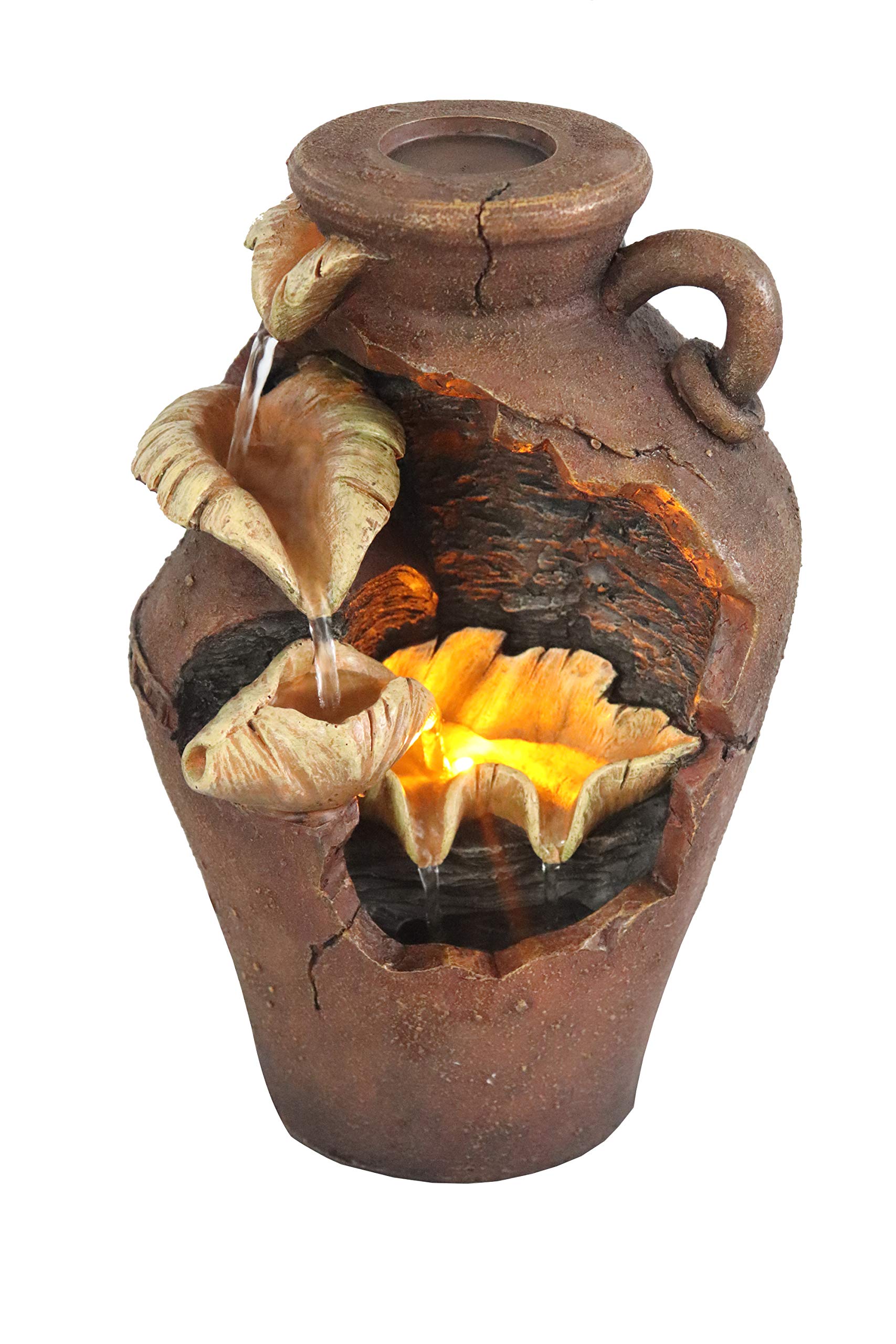 Warm Garden Tabletop Water Fountain Jar Water Fountain Brown Fountain