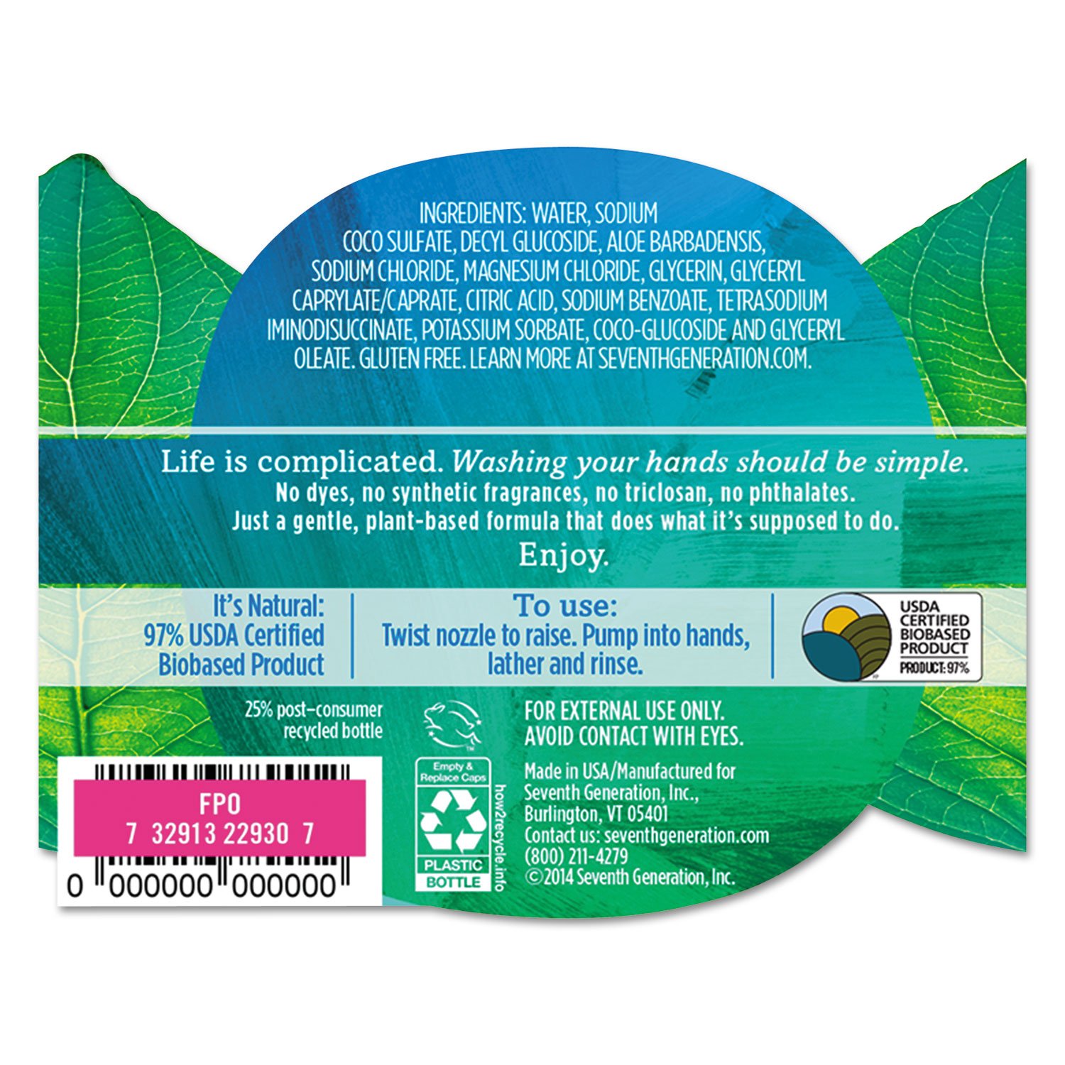 Seventh Generation Hand Wash, Free and Clear, 12 Ounce