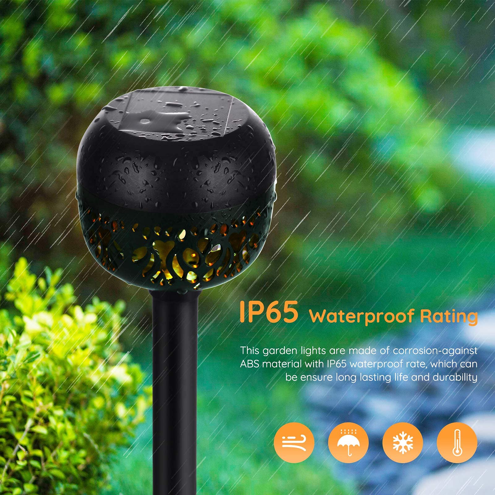 OOWOLF Solar Pathway Lights Outdoor IP65 Waterproof Solar Powered Garden Lights, Long Last Auto On/Off Pathway Decor LED Landscape Lighting for Path Walkway Patio Yard Lawn (4 Pack, Warm-Red Light)