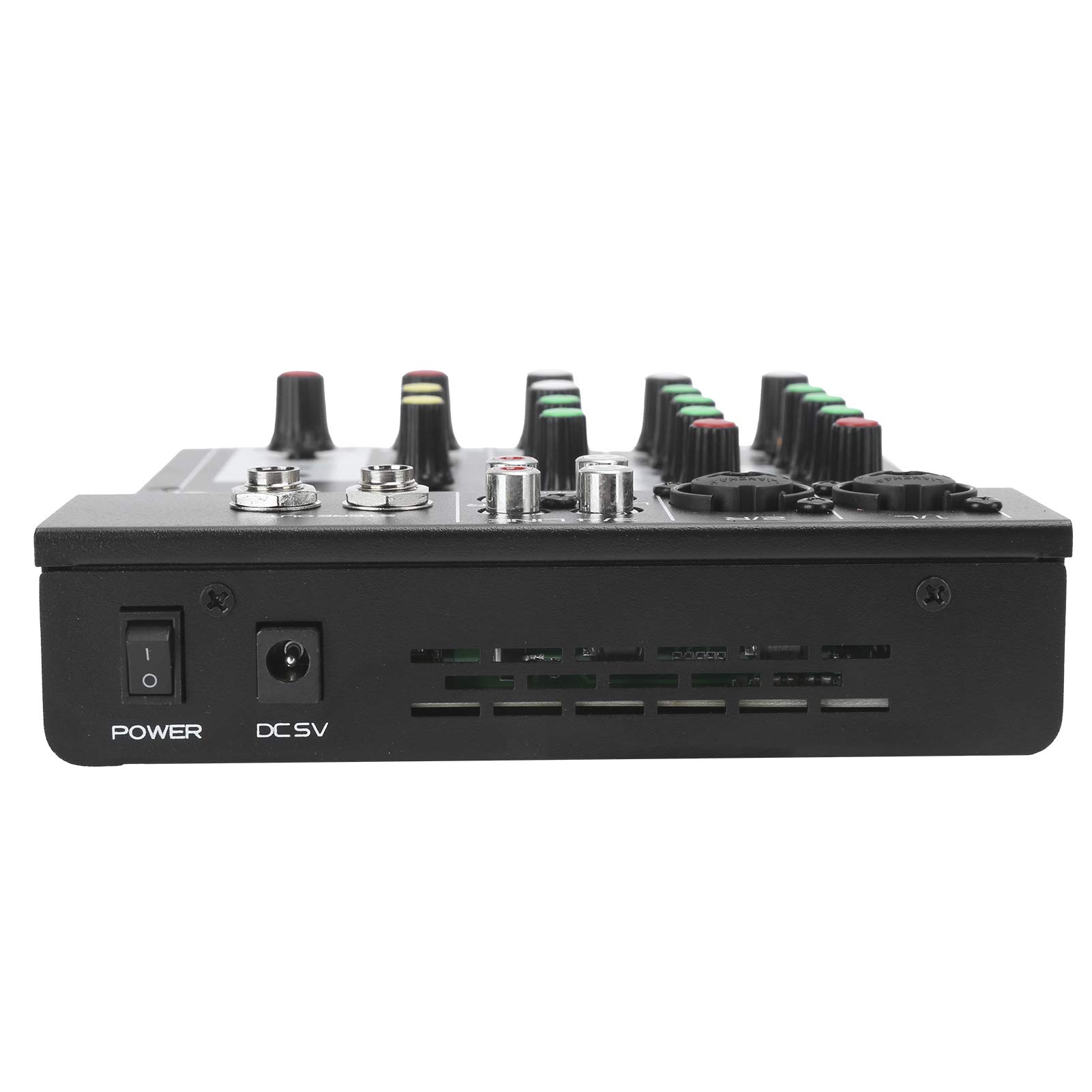 Portable Audio Mixer, Portable 4 Channel BT Mixing Console Digital Audio Mixer Builtin Effect for Home Karaoke, Webcast, Music Recording(US plug)