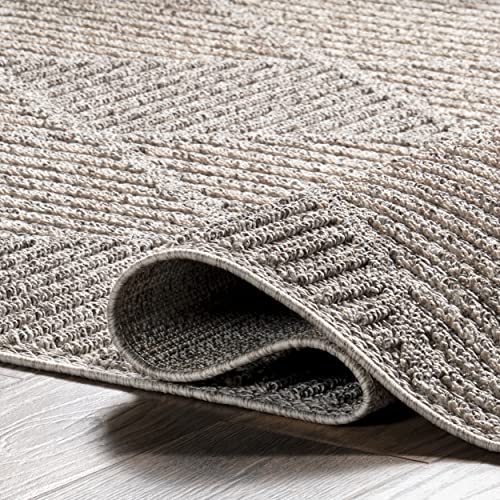nuLOOM Katherine Moroccan High-Low Indoor/Outdoor Area Rug, 8' x 10', Gray