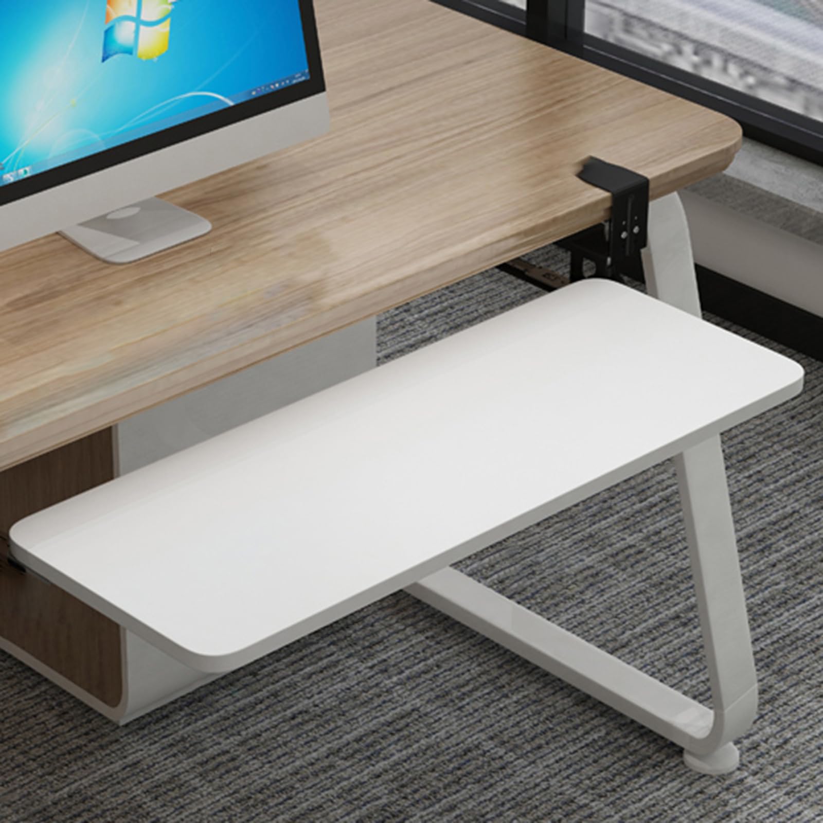 BBAUER Desk Keyboard Tray, Keyboard Tray Under Desk, Ergonomic Keyboard Tray, for Support Keyboard and Mouses, for Home or Office