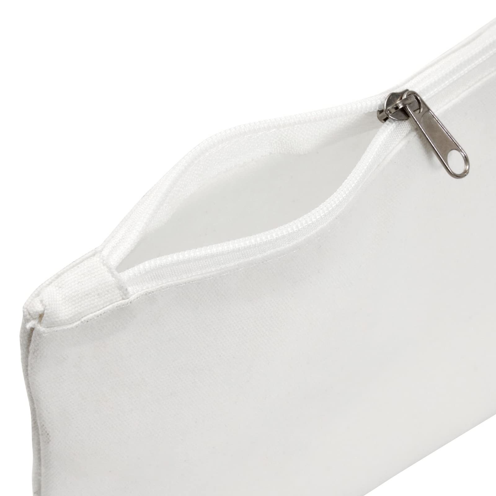 Bright Creations 6-Pack White Makeup Bag Set with Zipper - 8x6 Customizable Cotton Canvas Pouches for DIY Arts and Crafts, Items to Tie-Dye for Cosmetic Items, Stationary, Party Favors