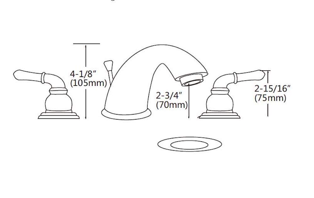 FBX Merritt 83H03-BN Bath 2 Handle Widespread Faucet Brushed Nickel (Brushed Nickel)