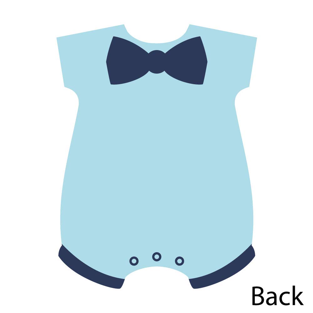 Big Dot of Happiness Hello Little One - Blue and Navy - Shaped Boy Baby Shower Thank You Note Cards with Envelopes - Set of 12