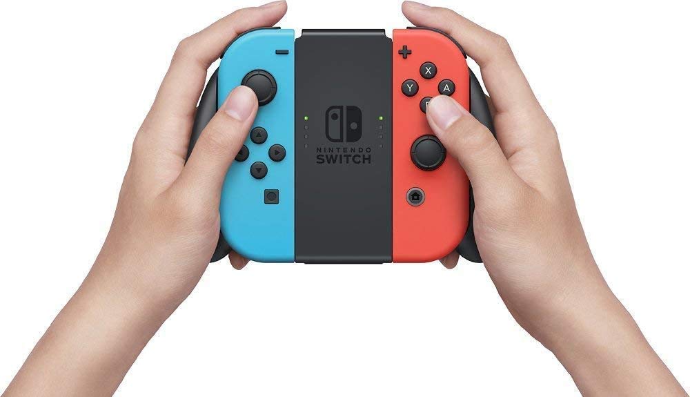 Nintendo 2020 Premium Switch 32GB Console Family Essential Bundle - Neon Red/Neon Blue Joy-Con, Super Mario Odyssey, Red Dual Joy-Con Charger, TMLTT 128GB MicroSD Card, HDMI Cable