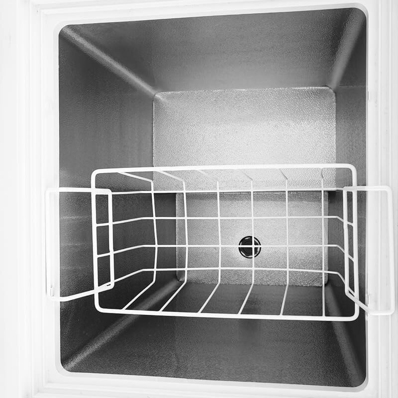 Fcicarn Compact Chest Freezer, 3.5 Cu.Ft. Mini Deep Freezer with Wire Shelves and Divider, Front Vent Control, White