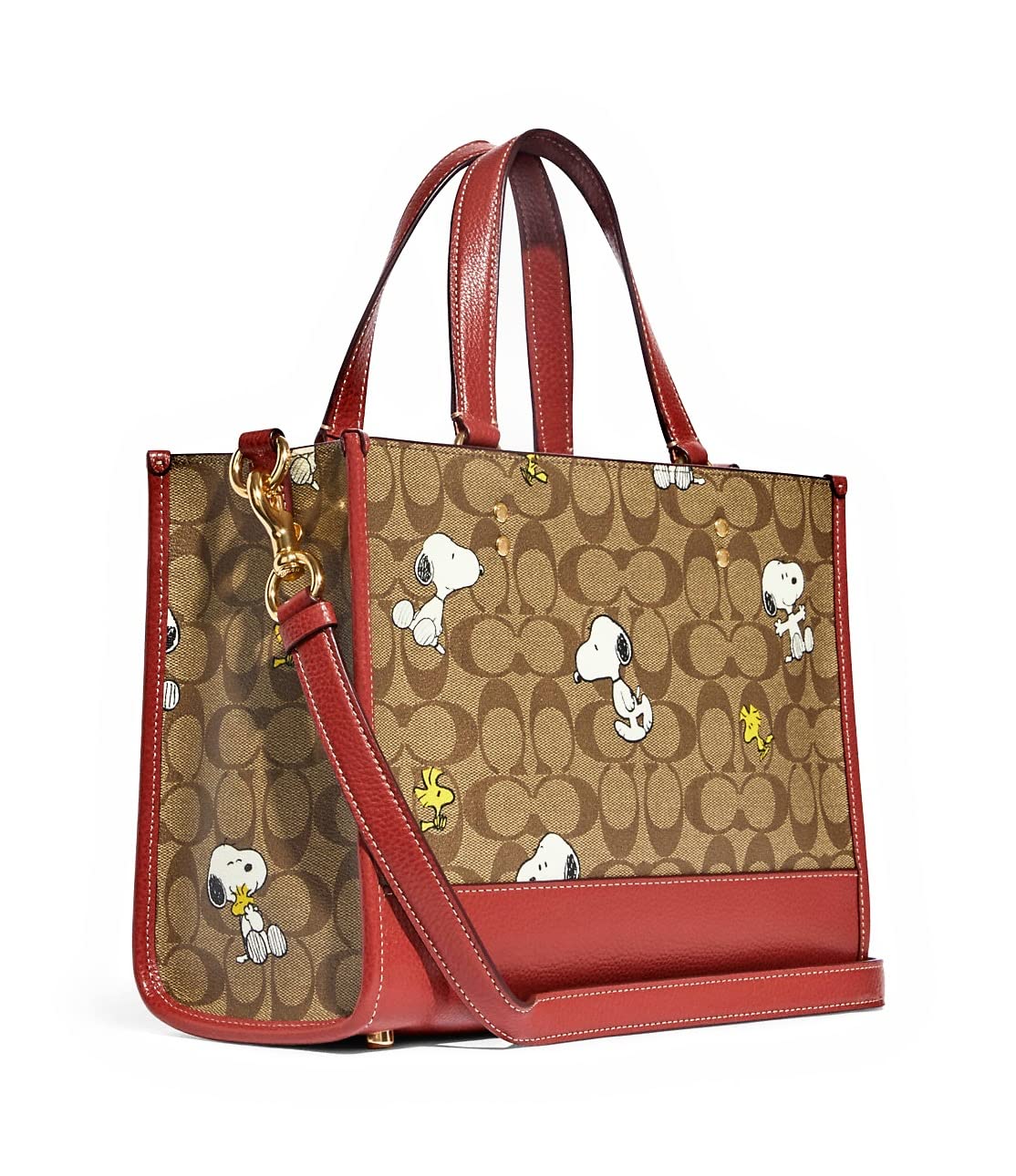 Coach Women's Dempsey Carryall (IM/Khaki/Redwood Multi With Snoopy Woodstock Print - Peanuts)
