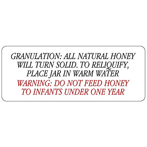 Honey Raw Organic Pure Rectangle Personalized Farm Home Made Product Kitchen Name Mason Jar Labels (Honey Warning Labels)
