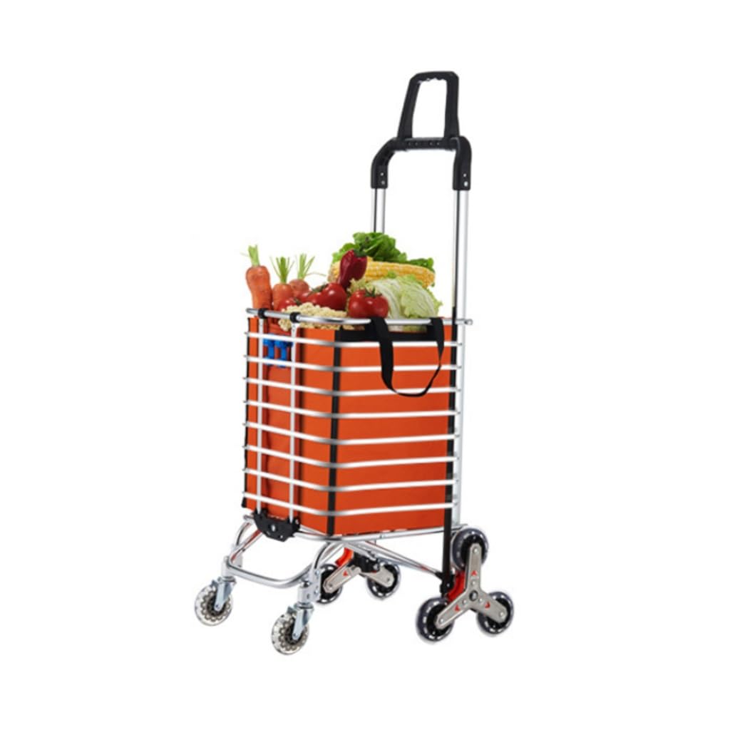 BMUAYO Foldable Shopping Cart Portable Grocery Cart Utility Lightweight Stair Climbing Shopping Carts with Rolling Swivel Wheel