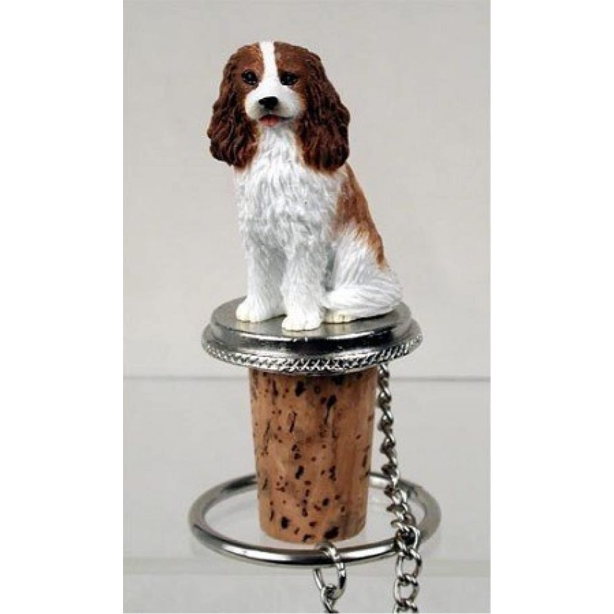Cavalier King Charles Spaniel Dog Wine Bottle Stopper - Brown &