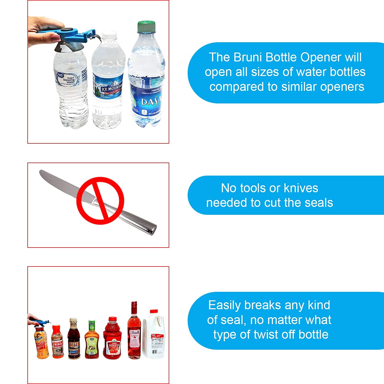 Bruni Multifunction Bottle Opener β Medicine Safety Cap Can Bottle Opener Easy to Use for Children, Weak Hands, Elderly and Arthritis Sufferers (BBO)