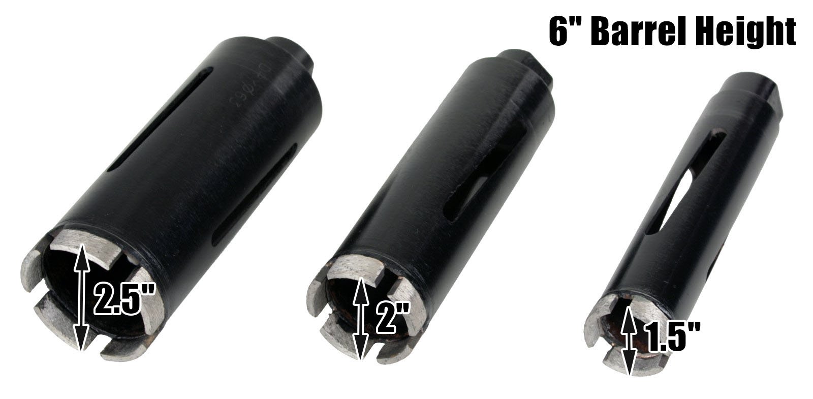 Steel Dragon Tools 3-Piece 1.5-inch to 2.5-inch Dry Diamond Core Drill Bit Kit with Hex SDS Adapters and Case