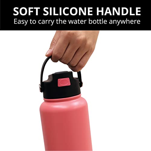 Hydraflow Hybrid - 34oz Triple Wall Vacuum Insulated Bottle with Flip Straw - Insulated Water Bottle - Stainless Steel Bottle - Water Bottle with Straw - Reusable Water Bottle (34oz, COTTON CANDY)
