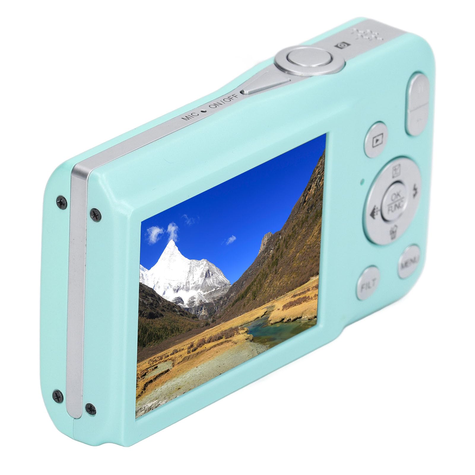 Compact Digital Camera, 2.7in Screen Photo and Video 68MP Digital Camera 750mAh Battery Beauty Filter for Daily (Green)