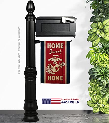 Home Sweet Marine Corps Garden Flag - Set Mailbox Hanger Armed Forces USMC Semper Fi United State American Military Veteran Retire Official - House Banner Small Yard Gift Double-Sided 13 X 18.5