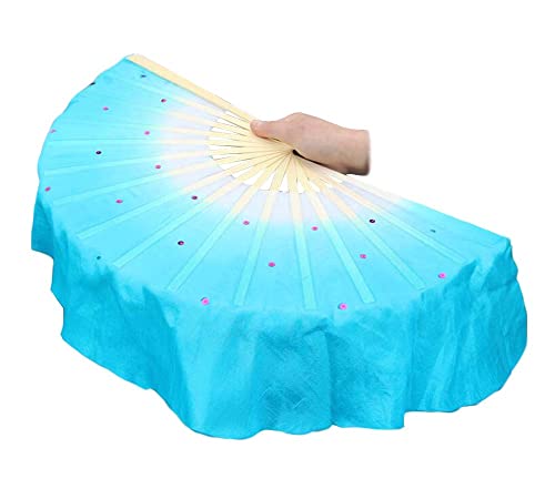 Black Temptation Chinese Folk Dance Fan Short Silk Flutter Fan Folding Silk Fan Veil #14
