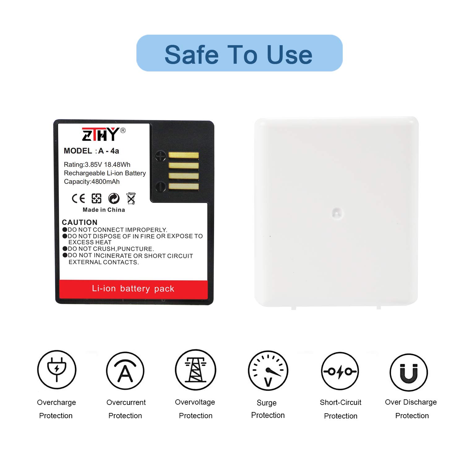 New Battery Rechargeable Replacement for Arlo Ultra, Arlo Ultra 2, Arlo Pro 3, Arlo Pro 4 VMC4040P VMA5400 VMC4350P VMC4050P VMC5040 VMS4240P Series 18.48Wh 3.85V 4800mAh