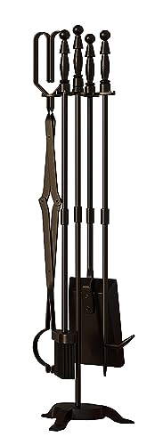 Fire Beauty Fireplace Tools Set 5 Pieces Wrought Iron Fire Tool Set for Outdoor/Indoor Fireplace Accessories Set