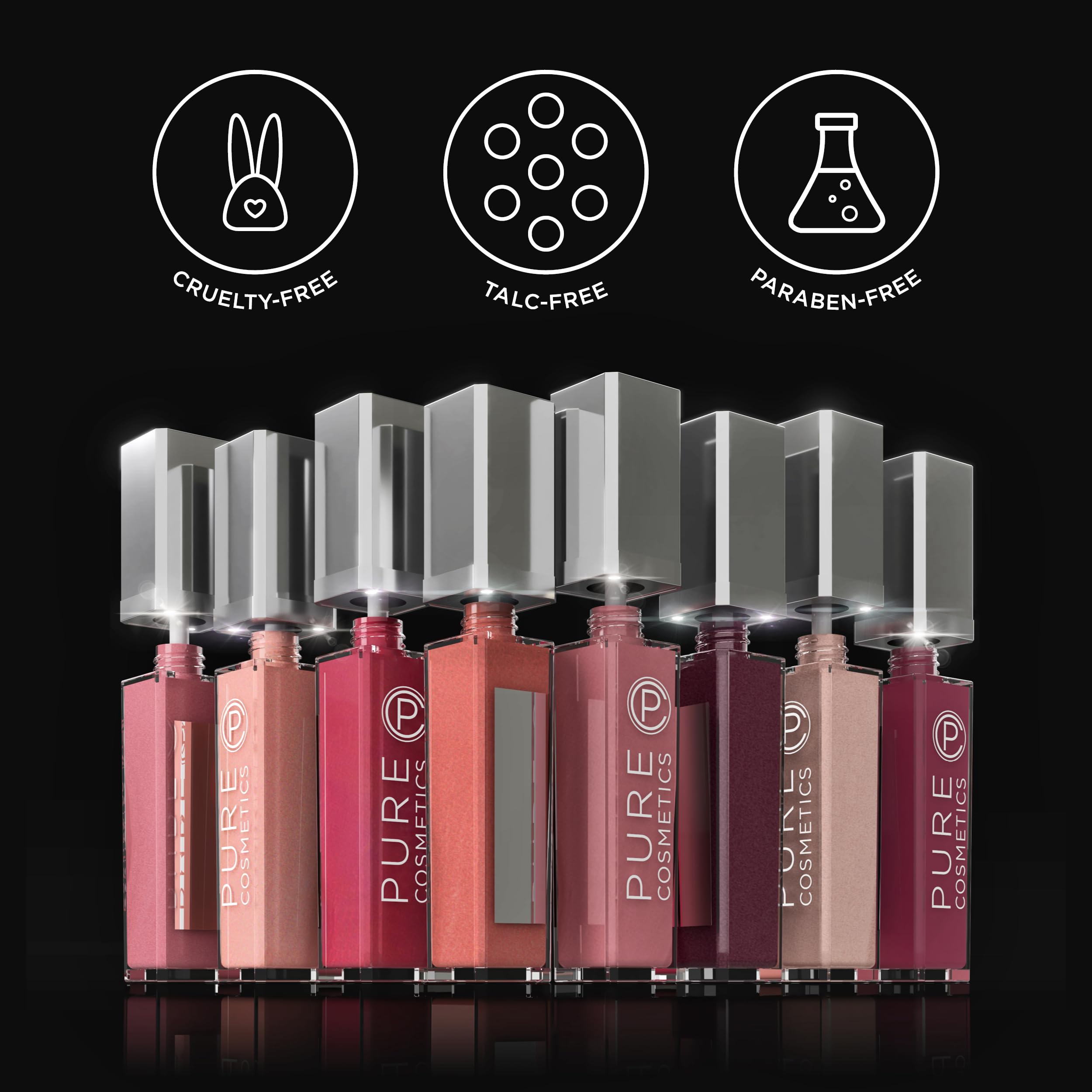 Pure Cosmetics Pure Illumination Lip Gloss - LED-lit Applicator w/Side Mirror - Non-Sticky, Moisturizing & Hydrating Lip Glosses - Soothes & Protects Dry Chapped Lips (Ooh La La)