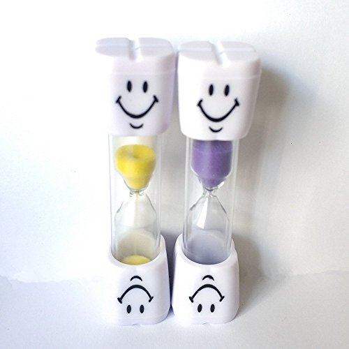 Colorsheng 5 Pcs 2 Minute Smiley Sand Timer Set for Brushing Children's Teeth (5 Color)