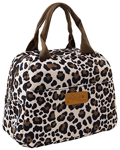 MoHern Leopard Lunch Bag for Women, Insulated Lunch Bag for Adult, Lunch Bag Women, Womens Lunch Bag for Work, Travel or Picnic (Leopard)