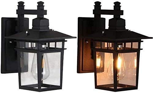 PQQ Wall Lamps Outdoor Wall Light Sconces Vintage Waterproof IP54 Cast Aluminum and Glass Wall Lantern E27 Rustic Garden Home Entrance Yard Wall Lighting