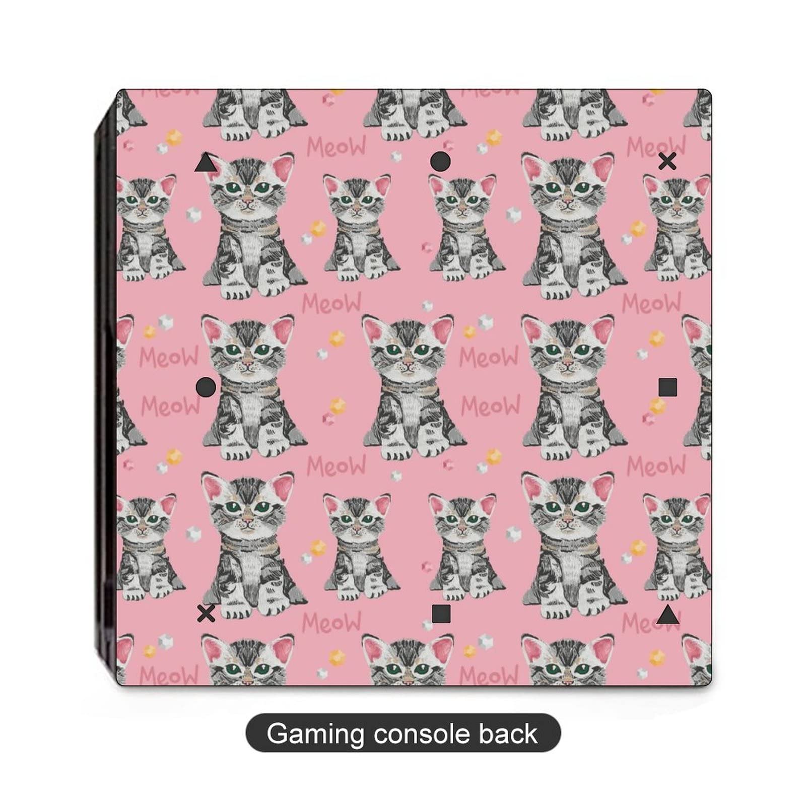 Cute Small Cats Sticker for P-S4 Controller Full Protective Skin Cover Design Wrap Decal Sticker Compatible with P-S4 Print