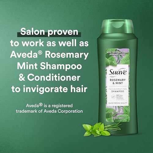 Suave Professionals Invigorating Shampoo for Dry and Damaged Hair Rosemary and Mint Paraben free and Dye free Hair 28 fl oz