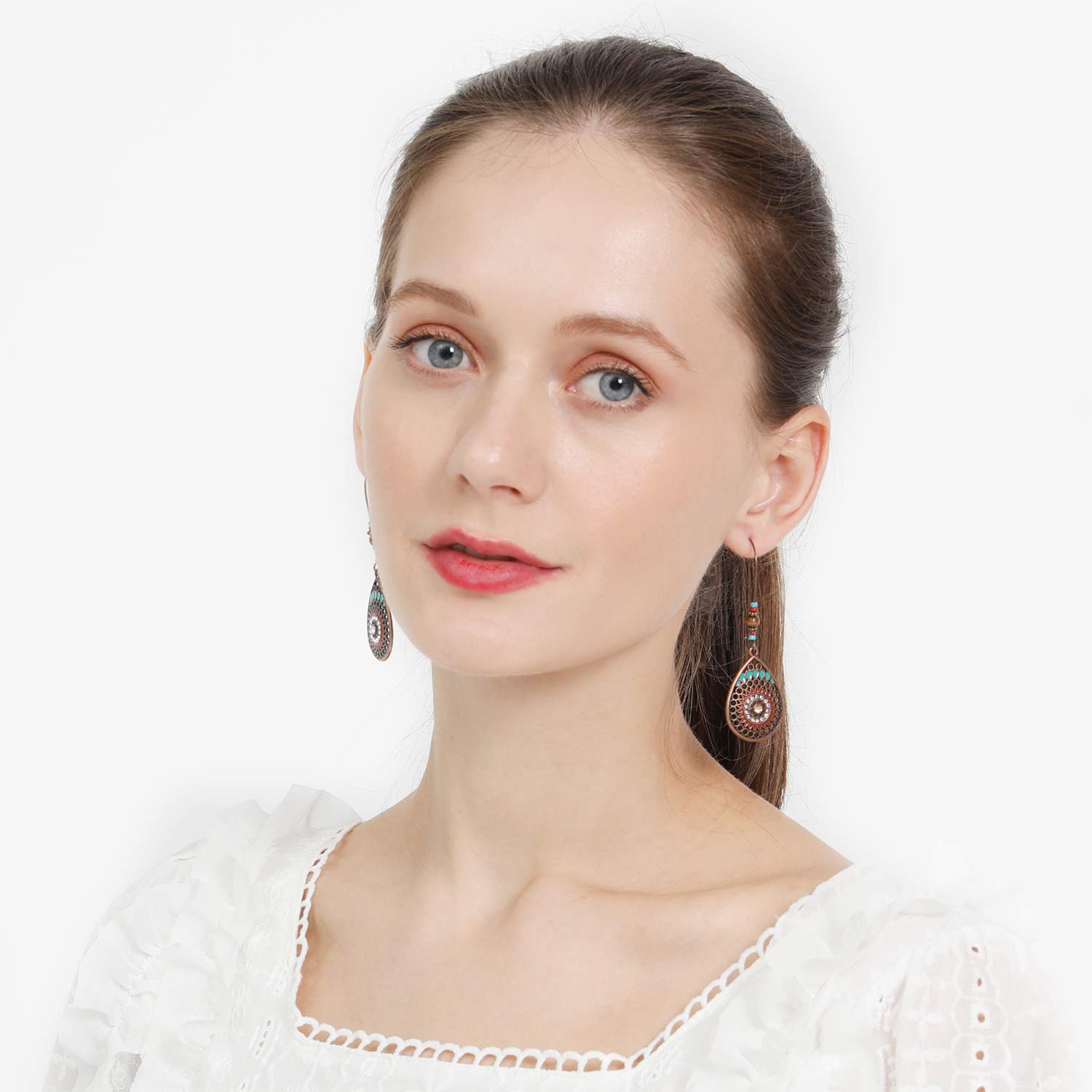 Boho Earrings for Women, Funtopia 36 Pairs Fashion Drop Dangle Earrings Vintage Statement Stud Earrings for Valentine Birthday Party