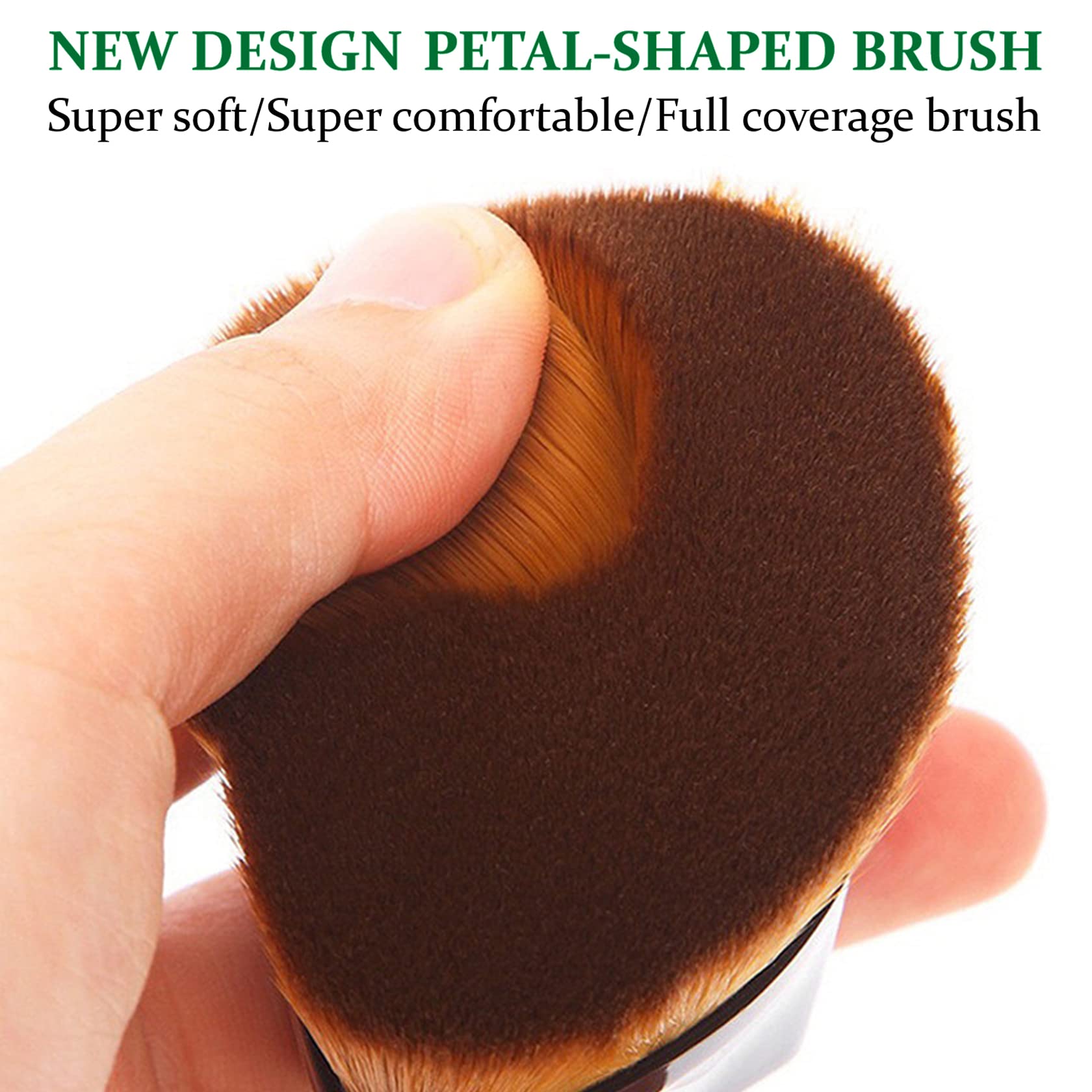 CAHIUYOA 2PCS Mushroom Head Air Cushion CC Cream BB Cream Foundation Full Coverage Foundation 24HR Matte Oil Control Concealer With Makeup Face Primer & Petal-Shaped Cosmetics Brush(Natural)