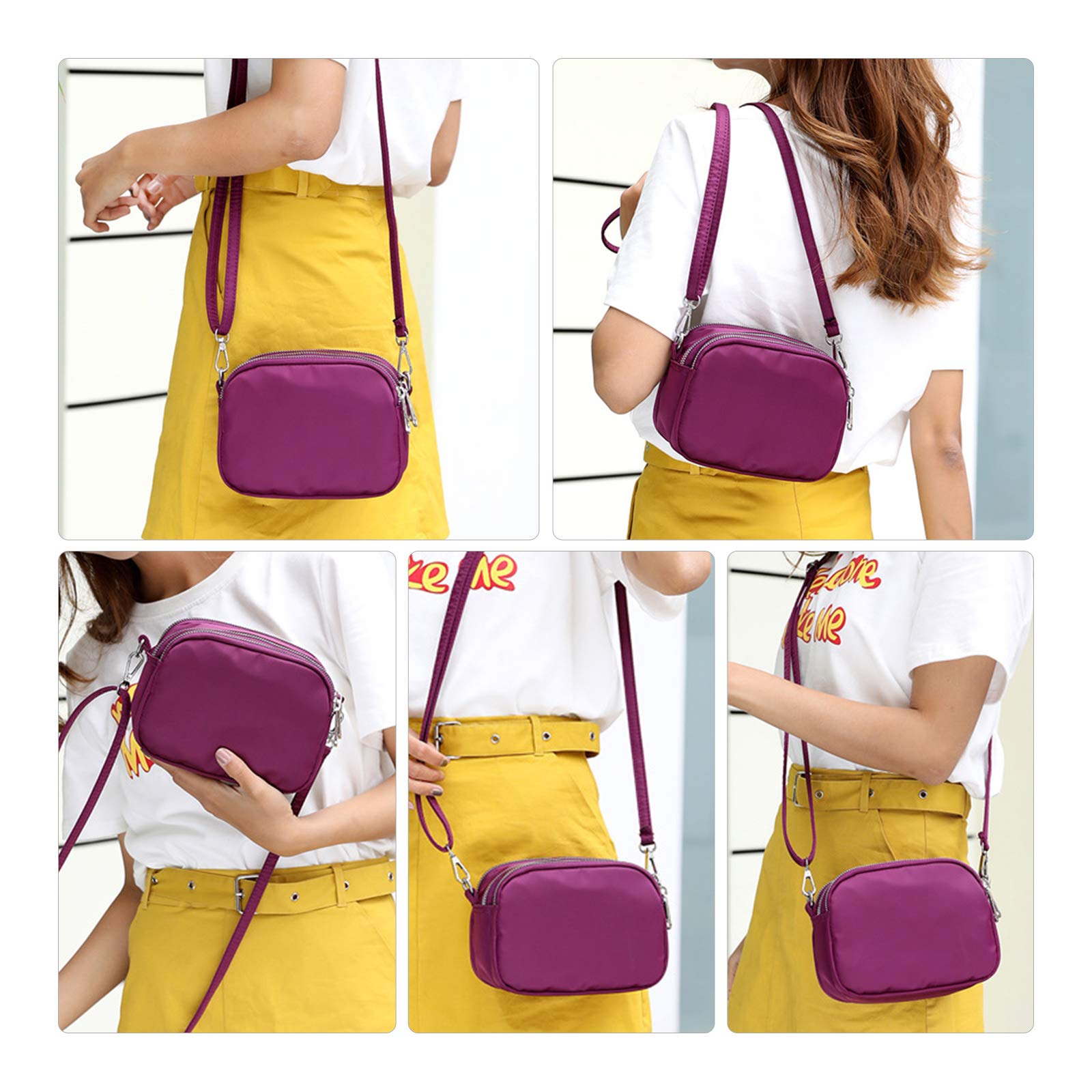 NOTAG Small Nylon Crossbody Bags for Women Travel Purses Waterproof Messenger Shoulder Bags (Black)