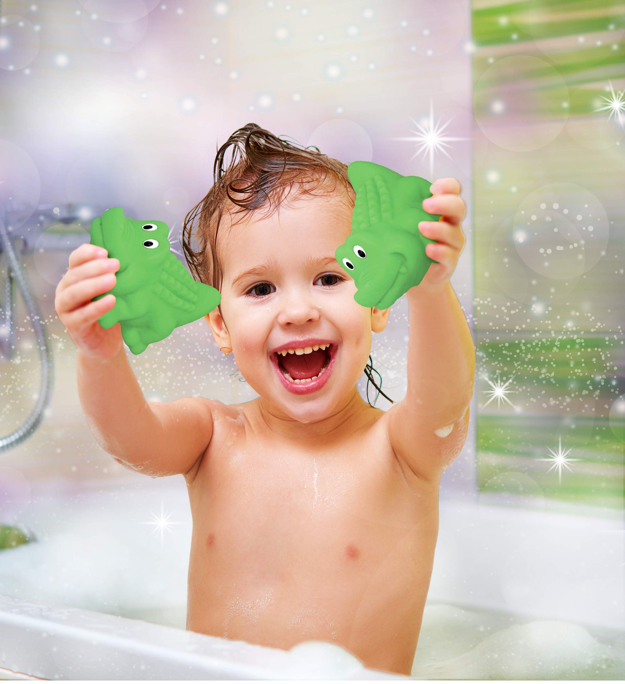 Puzzled Bath Buddy Alligator Water Squirter