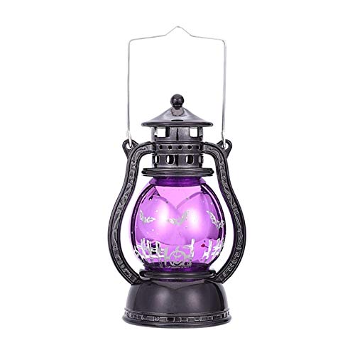 Outdoor Lights Purple Halloween Decoration Kerosene Lamp Retro Lights Pony Lights Creative Ghost Festival Atmosphere Lights for Home,Garden,Yard,Decorations