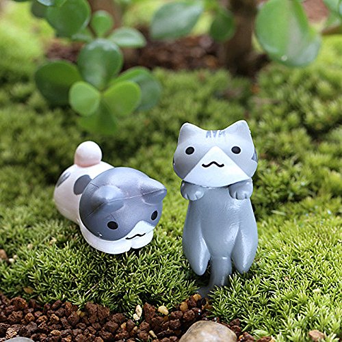 Neko 6pcs Miniature Home Garden Cats - Small Kitty Landscape Decorations – Cute Cat for Crafts, Home Decor, Party Favors and Cake Toppers