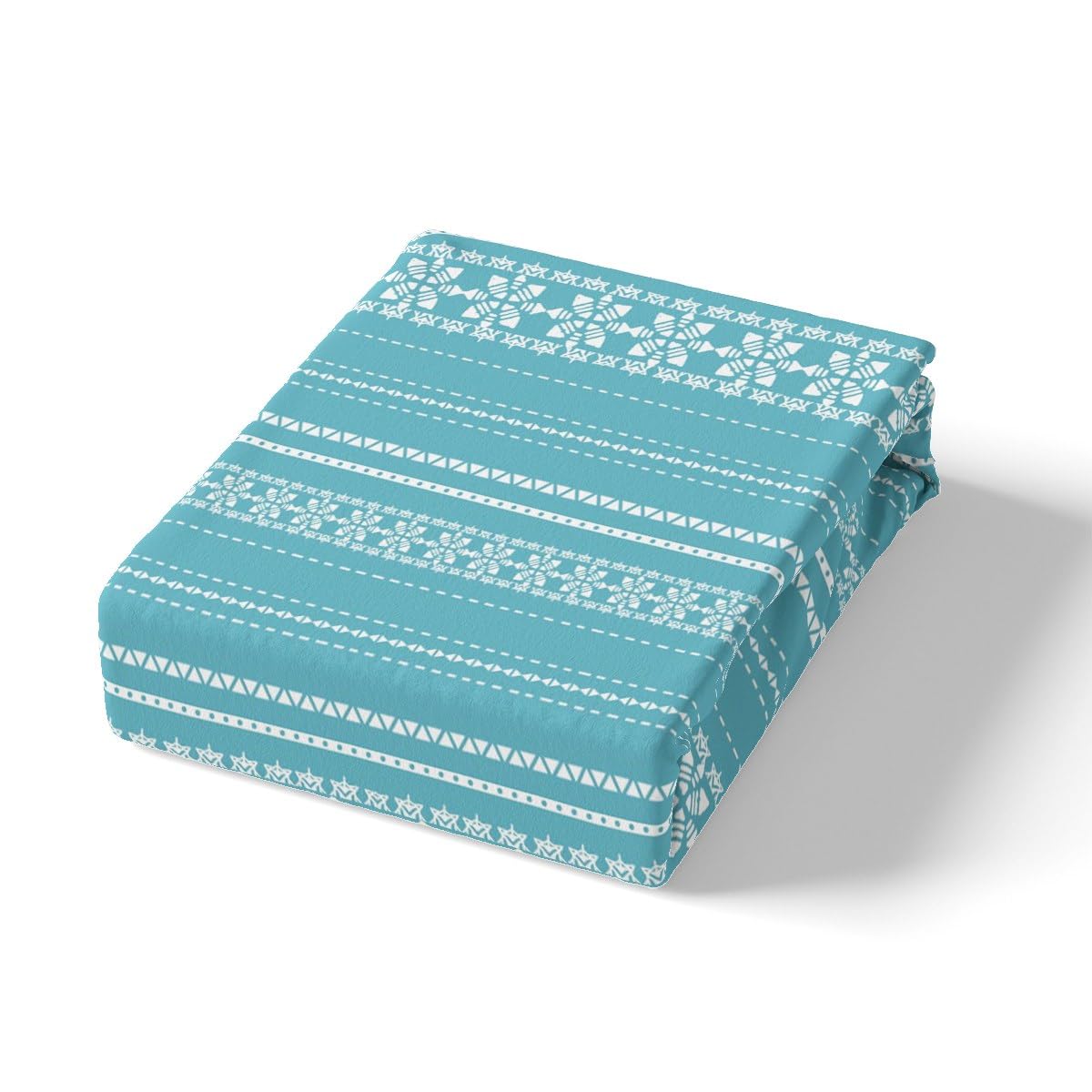 Feelyou Bohemian Comforter Full Size with 2 Pillow Cases Light Blue Boho Comforter Set Aztec Pattern Bedding Set Modern Geometric Quilted Duvet Set for Boys Girls Kids Adults