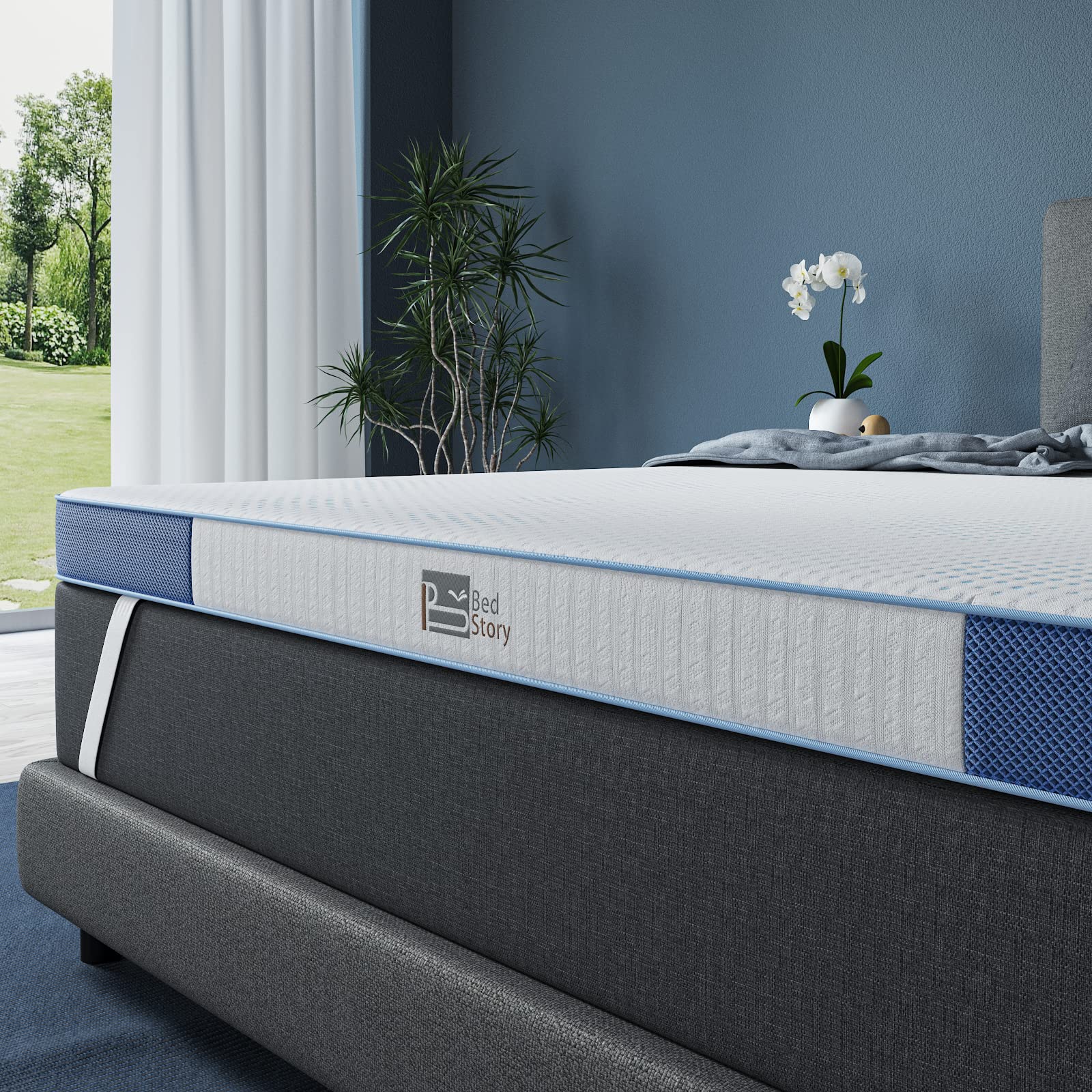 BedStory Extra Firm Mattress Topper Queen, 3 Inch Deep Sleep Memory Foam Mattress Topper for Pressure Relief, High-Density Foam Provides Extra Lumbar Support, 30 Days Trial