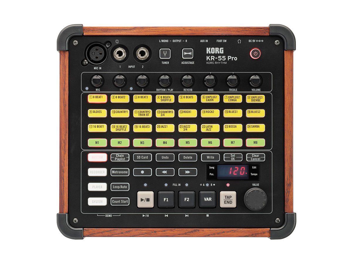 Korg KR-55 Pro Drum Machine Bundle with Sustain Pedal, SD Card, and Austin Bazaar Polishing Cloth