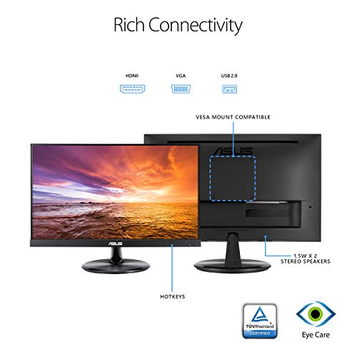 ASUS VT229H 21.5" Monitor 1080P IPS 10-Point Touch Eye Care with HDMI VGA (Renewed)