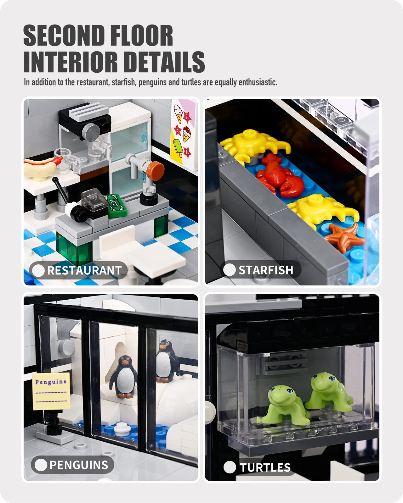 Nifeliz Street Ocean Museum Aquarium Building Blocks and Engineering Toy, Construction Set to Build, Model Set and Assembly Toy for Teens and Adult (2249 Pieces)