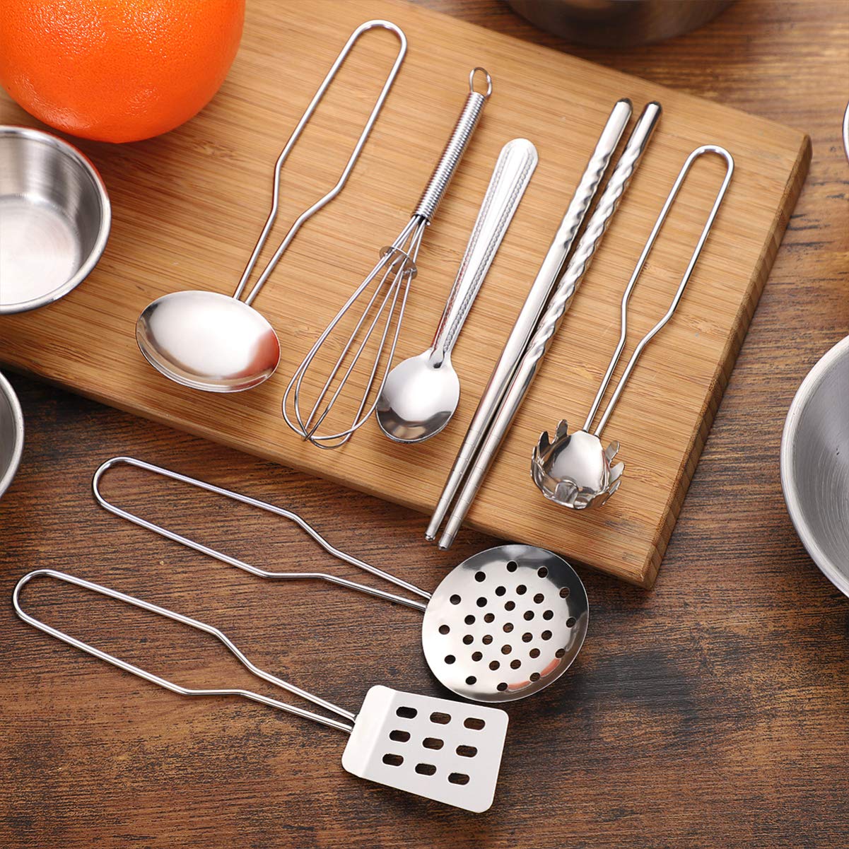 NUOBESTY 16pcs Play Kitchen Accessories Play Pots and Pans Toys for Kids Kitchen Cooking Utensils Kitchen playset Household Pot Set Toddler