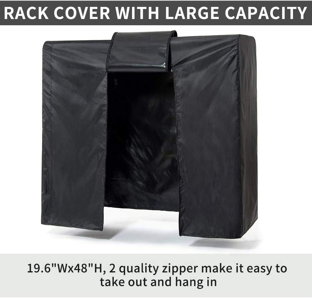 Garment Rack Cover (Clothes Rack Not Included),59" Clothes Rack Cover for Storage,Hanging Clothing Protectors Wardrobe Cover,Waterproof Garment Cover with Double Zippers for Easy Access