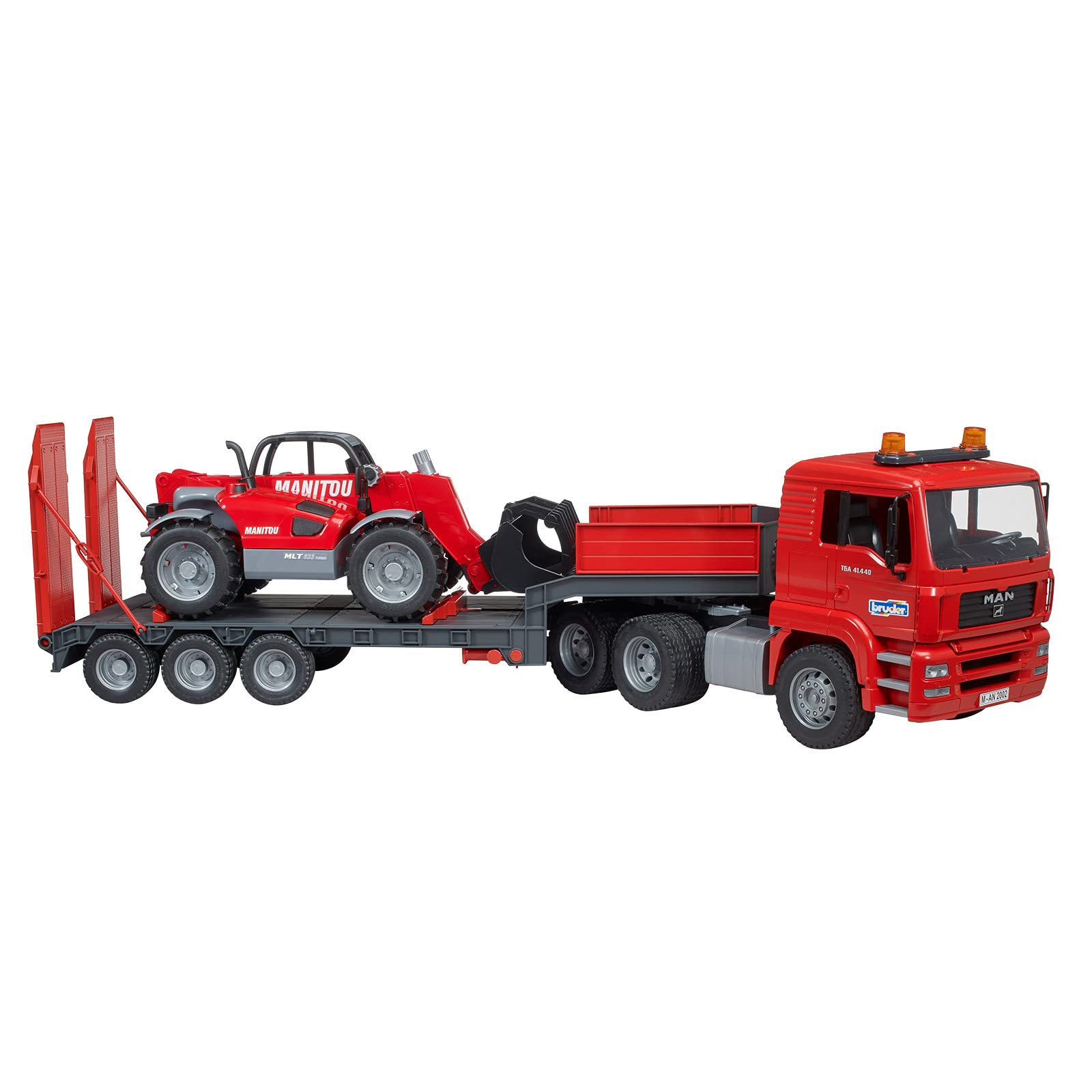 Bruder Toys Man TGA Low Loader Truck With JCB Backhoe Loader