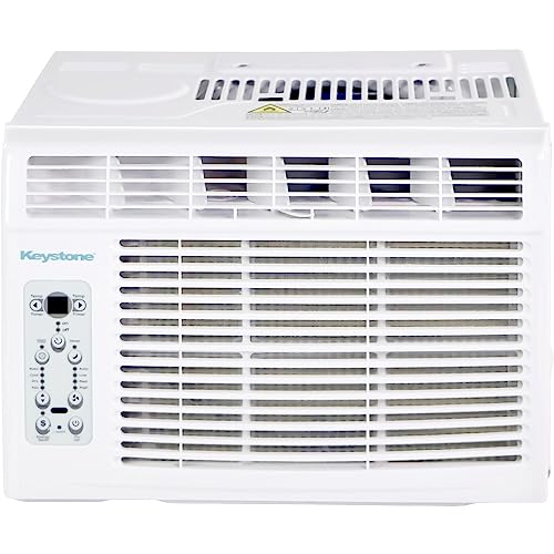 Keystone Energy Star 14,500 BTU Window Mounted Air Conditioner & Dehumidifier with Smart Remote Control - Window AC for Apartment, Living Room, Garage, Medium-Large Rooms up to 650 Sq.Ft.