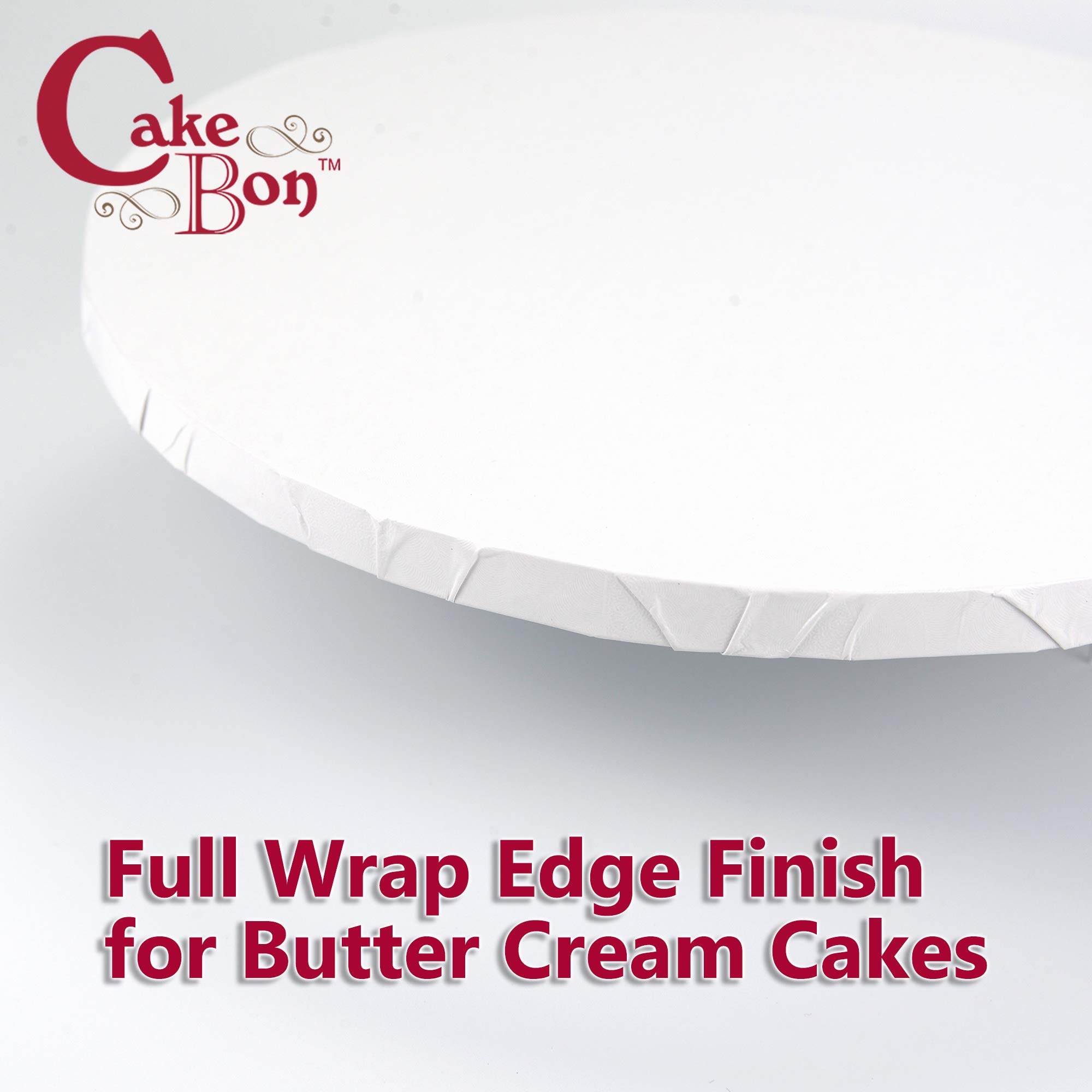 Cakebon Cake Drums Square 8 Inches - (Silver, 1-Pack) - Sturdy 1/2 Inch Thick - Fully Wrapped Edges