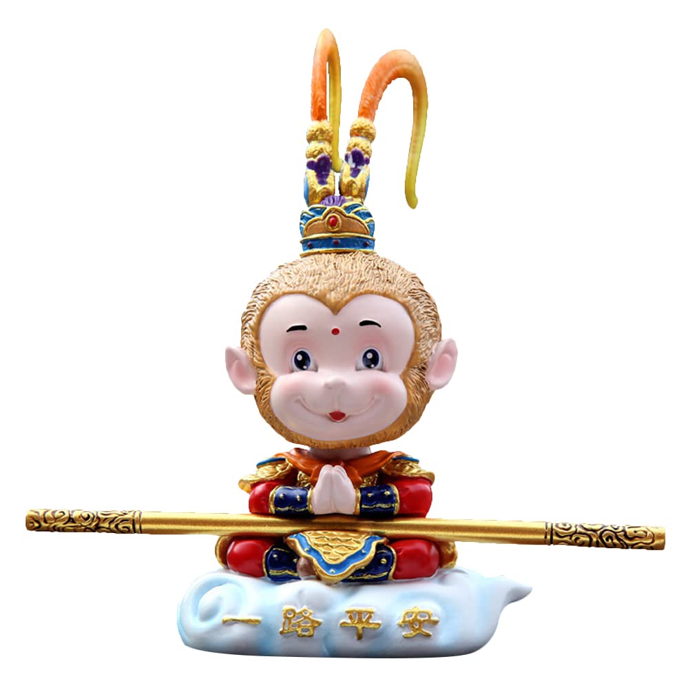Car Shaking Head Doll Toy: Monkey Figurine Sun Wukong Statue Chinese Mythology Figure Collection for Home Office Table Dashboard Decoration