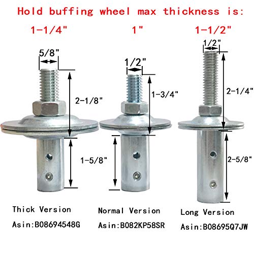 EMILYPRO Shaft Arbor Extension 1/2" and 5/8"/ Motor Arbor Threaded Shaft Adapter Longer Version for Buffing Grinding Wheels / For Bench Grinder - Right 1 Pack