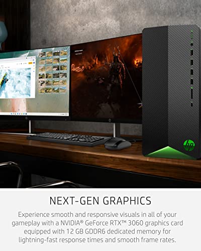 HP Pavilion Gaming PC, AMD Ryzen 7 5700G Processor, 16 GB SDRAM, 512 GB SSD, Windows 11 Pro, Wi-Fi 5 & Bluetooth Combo, 9 USB Ports, Pre-built Gaming PC Tower, Mouse and Keyboard (TG01-2360, 2021)